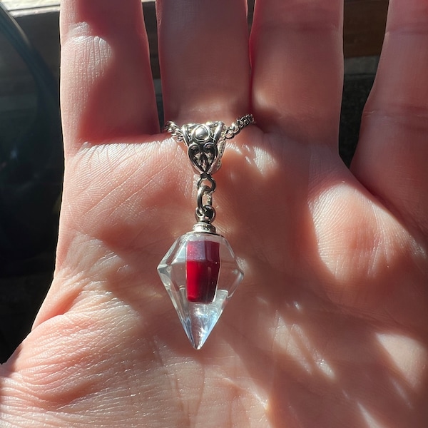 B Grade Blood Vial Necklace, Dainty Stash Necklace, Ash Memorial ...
