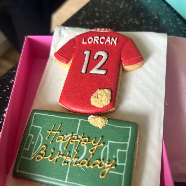 Personalised Football Fan Birthday Biscuits, Gift for Football Fan ...
