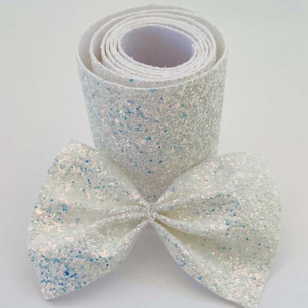 3" Wide Super Chunky Sparkle White Cheer and Hair Bow Ribbon - Etsy