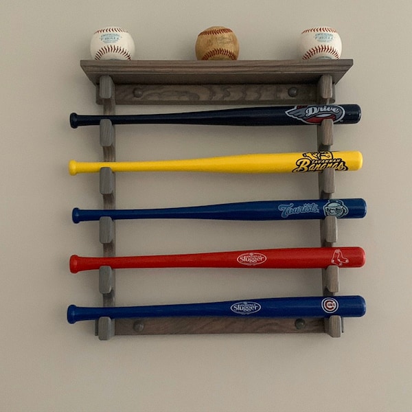 Made in the USA Horizontal Mini Bat Rack With Baseball Shelf - Etsy