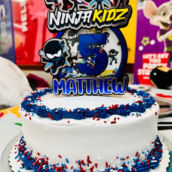 Ninja Kidz Birthday Cake Topper: Personalized Cardstock Party Decor - Etsy