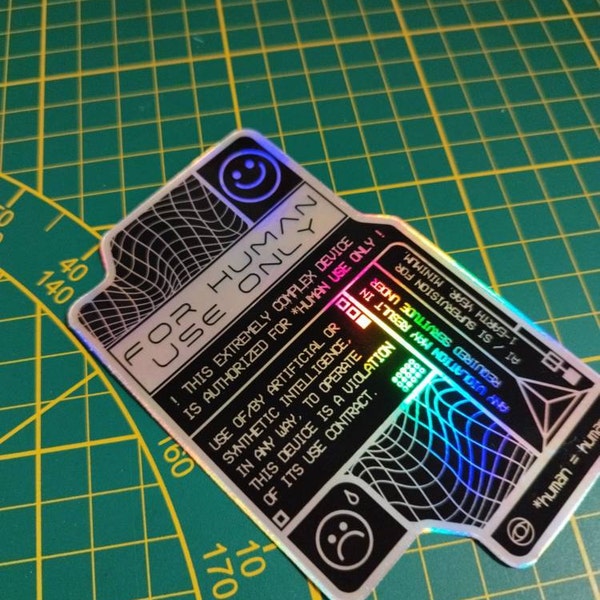 Anti-a.i. (ish) Holographic Vinyl Decal - Cyberpunk Laptop Sticker ...