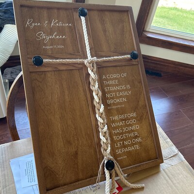 A Cord of Three Strands Unity Ceremony Idea Cross Braid Wedding Signage ...