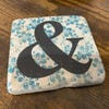 Handmade Alphabet Resin Coasters Ceramic Stone Coffee Tea Drink Shabby ...