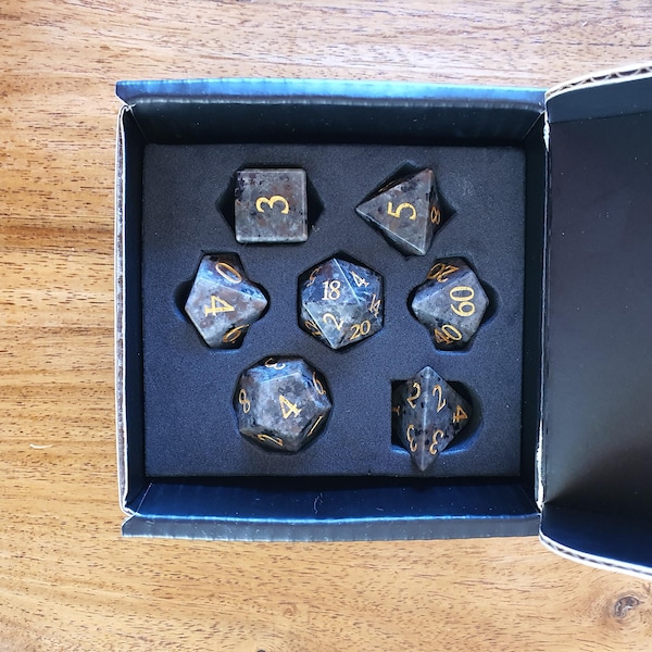 Full Dnd Dice Set | Satin Finish Dice | Rainbow Matt Glass| Dnd Gift ...