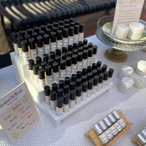 Wooden Display Rack for Fragrance or Essential Oils 3 Row Bottle ...