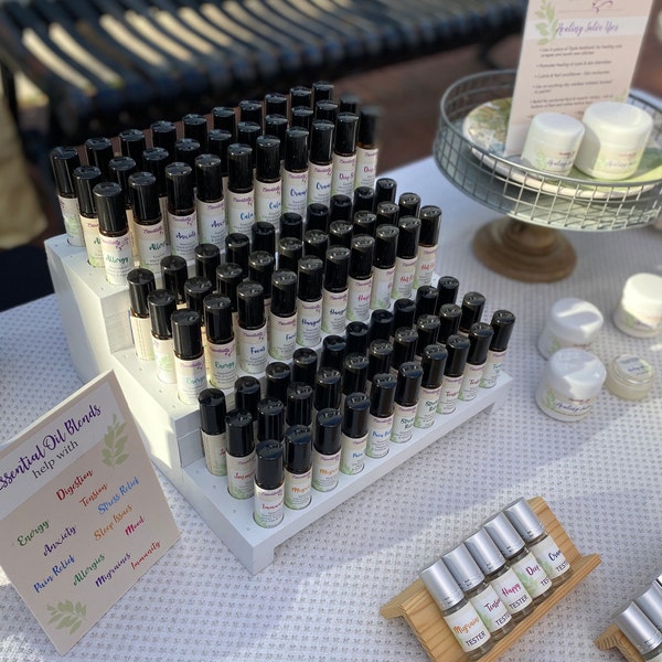 Wooden Display Rack Product Bottles of 13/16" Outer Diameter - 3 Row ...