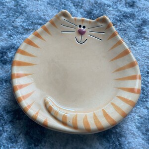 3 Mini Cat Ceramic Dishes in Solid Colors. They Can Be Used as Tea Bag ...