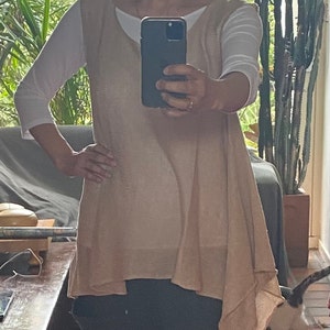 Pink Linen Vest Size S. - Etsy