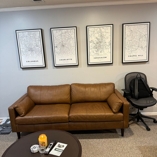 Set of 4 ANY CITY Map Posters, Personalized Map Prints, Custom ...