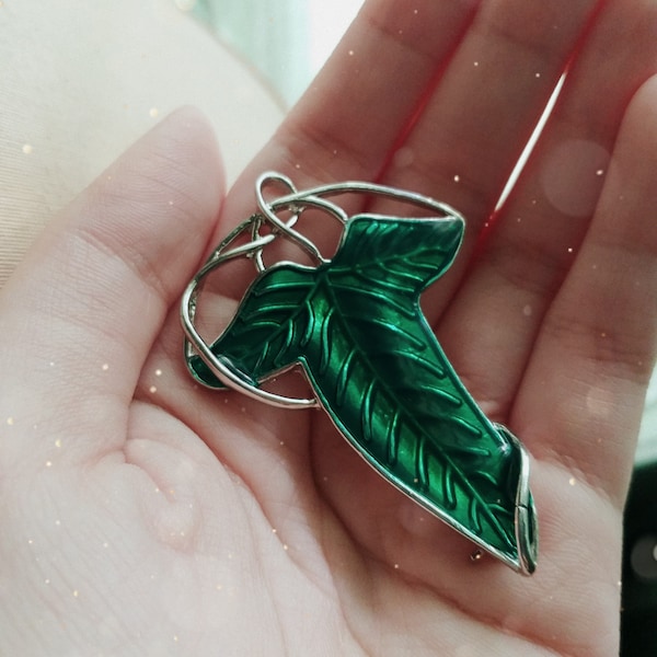 Nice Gift Green Leaf Elven Pin Brooch Leaf - Etsy