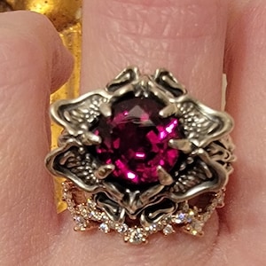 Bat Ring With Ruby Low Bezel Gothic Ring Gothic Jewelry | Etsy