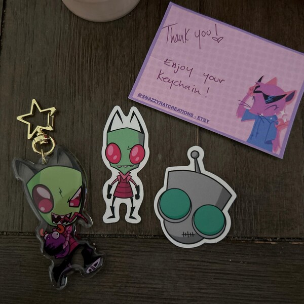 Invader Zim Dib Membrane Acrylic Epoxy Keychain - Etsy