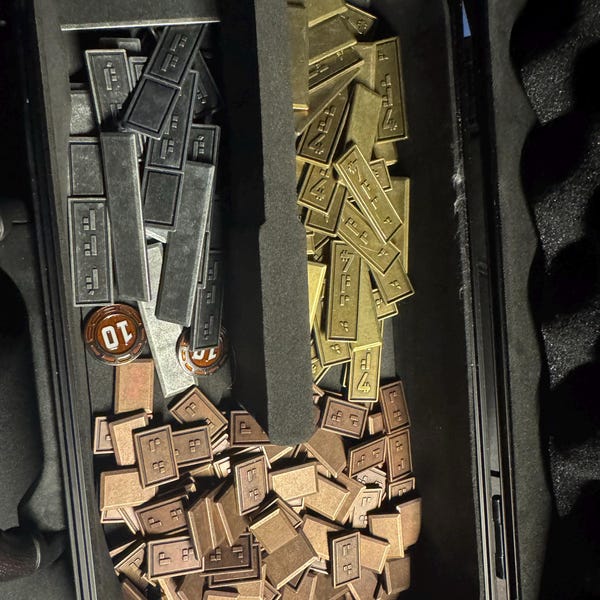 55x Brass Birmingham Lancashire Upgraded Tokens, 30 Coal and 25 Iron ...