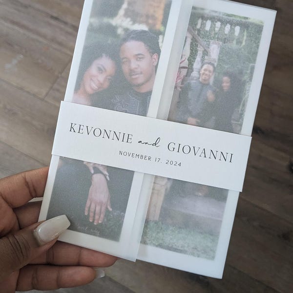 Wedding Invitation With Photo, Modern Folded Wedding Invitation and ...