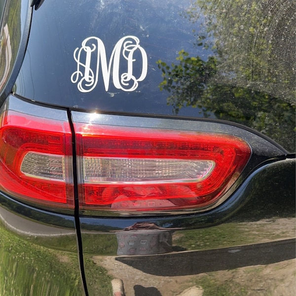 Personalized Monogram Car Decal: Custom Vinyl Sticker - Etsy