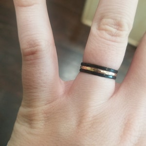 Super Thin Black Silver Stackable Rings, Black Ring, Stack Rings, Black ...