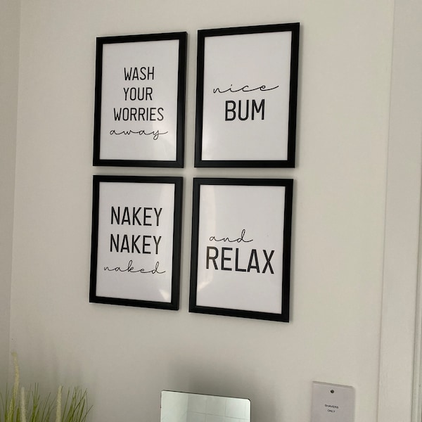 Bathroom Prints Minimalist Wall Art Décor Typography Poster - Etsy