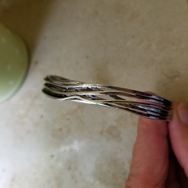 Silver Simple Adjustable Fish Cuff Bangle, Fish Lovers, Sealife ...