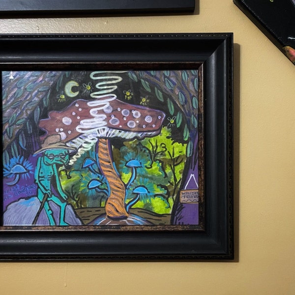 Mi Go Collage 11x14 Canvas Panel Frameable Acrylic Illustration Decor ...