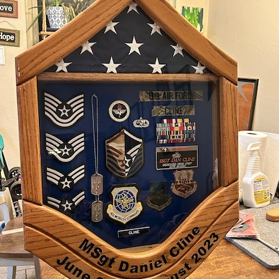 Handcrafted Air Force Msgt Shadowbox Military Shadowbox Retirement ...
