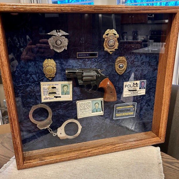 Law Enforcement Memorabilia Shadow Box Display Case - 20"x18"x3" - Etsy