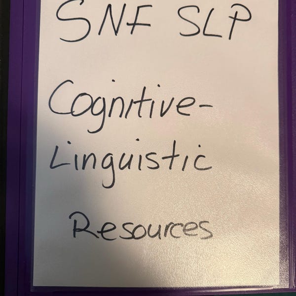 The Ultimate SNF SLP Cognitive-linguistic Binder - Etsy