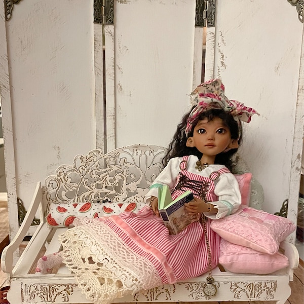 Elegant Miniature Dollhouse Petite Daybed 1:12 or 1/6 Scale Available ...