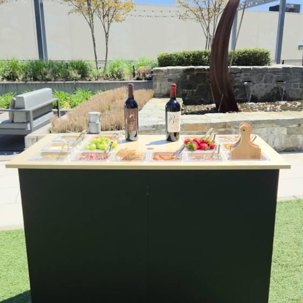 Ematik Foldable Charcuterie Table Catering Cart Snack Bar Collapsible ...