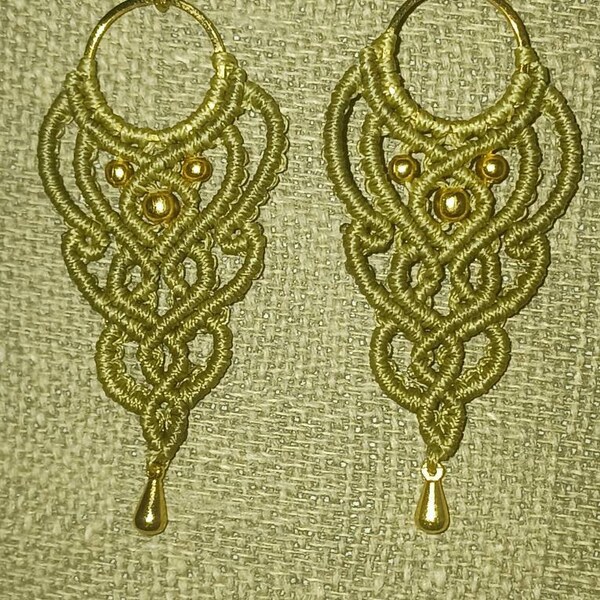 Macrame Earrings, Handmade Earrings, Asymmetric Hoops Earring, Handmade ...