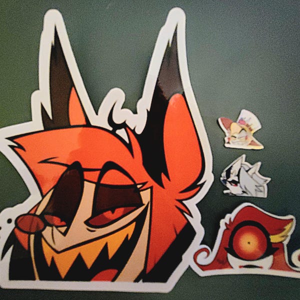 Alastor Car Window Peeker Sticker Hazbin Hotel Peeper Window Decal ...