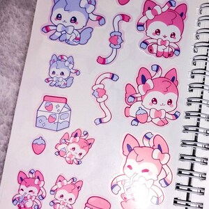 Pink Strawberry Cupcake Anime Girl Waterproof Vinyl Sticker Pack ...