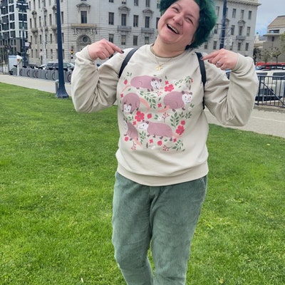 Opossum Sweatshirt Possum Print Sweatshirt Kawaii Possum Gift Possum ...