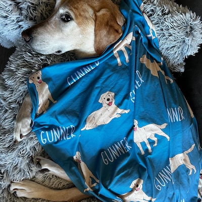 Labrador Retriever Blanket, Custom Name Lab Dog Blanket, Personalized ...