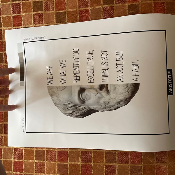 Aristotle Poster, Greek Philosopher, Inspirational Quote, Motivational ...