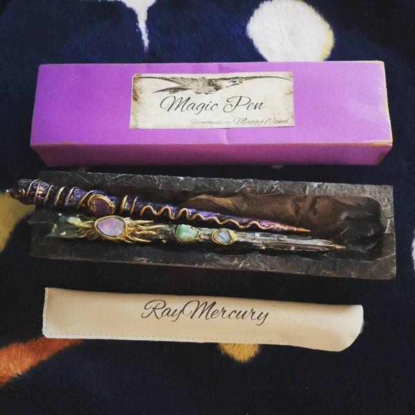 Fairy Pen Wizard Pen Magic Wand Pen Amethyst Crystal Pen Clay Pens - Etsy