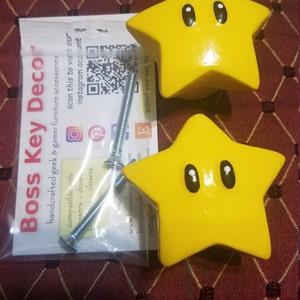 Super Mario Star Drawer Knobs Nintendo Game Room Cute Star Video Game ...