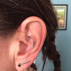 Double Bar Studs Double Piercing Earrings Double Bar | Etsy