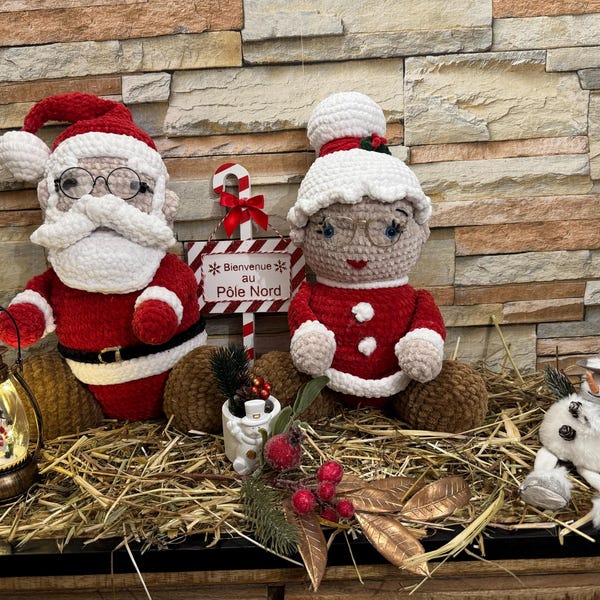 BUNDLE Santa & Mrs Claus Crochet Patterns - Cuddle Size - Santa Mr and ...