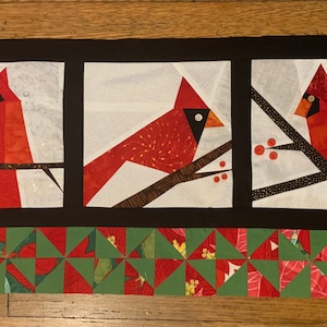 CARDINAL WALLHANGING Paper Pieced Pattern in PDF - Etsy
