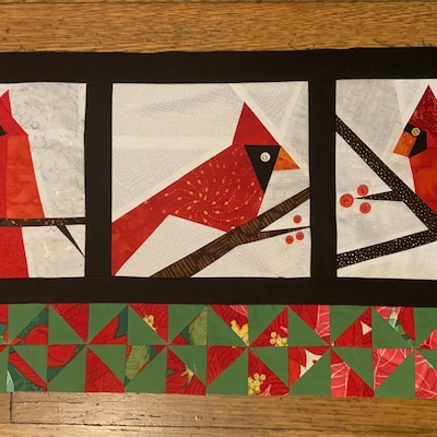 CARDINAL WALLHANGING Paper Pieced Pattern in PDF - Etsy