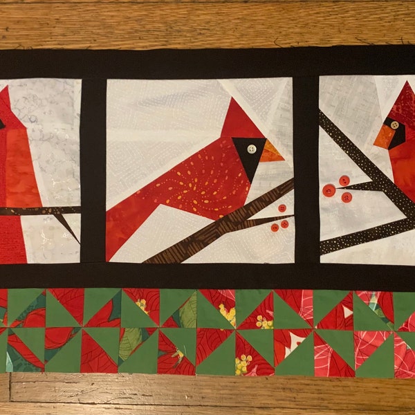 CARDINAL WALLHANGING Paper Pieced Pattern in PDF - Etsy