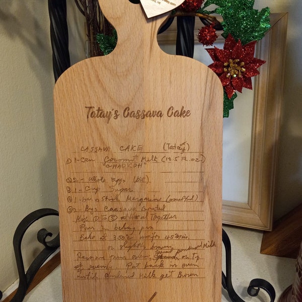 Handwritten Recipe Cutting Board, Handwritten Recipe Gift, Engraved ...