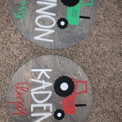 Custom Name Tractor Sign Baby Name Sign Nursery Room Decor Wood Sign ...