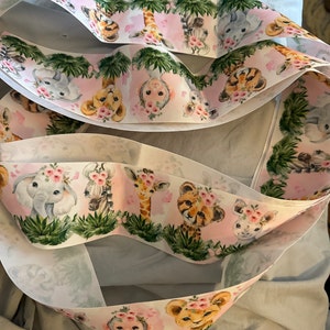 Blue Gray Elephant Baby Shower Ribbon, Boy Baby Elephant Ribbon, Blue ...