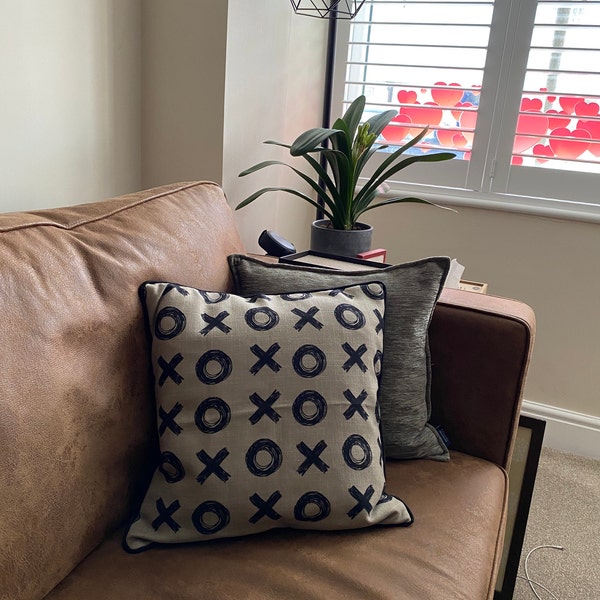 Black Music Notes Cushion Cover on White Fabric - Etsy