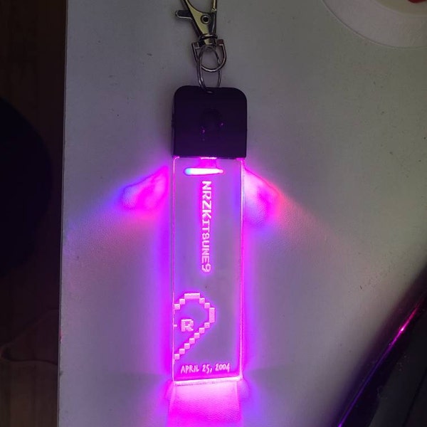 Personalized Gamer Couple LED Keychain Set | Custom Valentines or ...