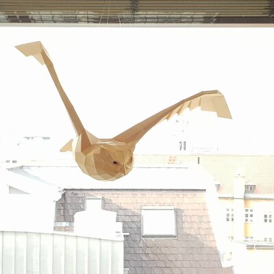 Big Eagle Owl, DIY Papercraft Kit, Geometric Owl Sculpture, Paper ...