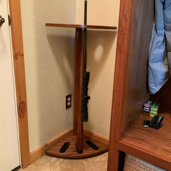 Corner Gun Rack 3-gun Oak Rifle / Shotgun Display - Etsy