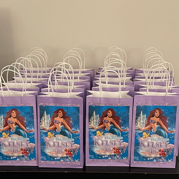 Little Mermaid Ariel African Treat Bag Label, Little Mermaid Ariel ...